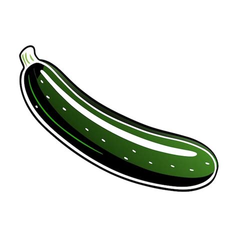 Cucumber Sticker Design On A Isolated White Background 11 Premium Ai Generated Vector