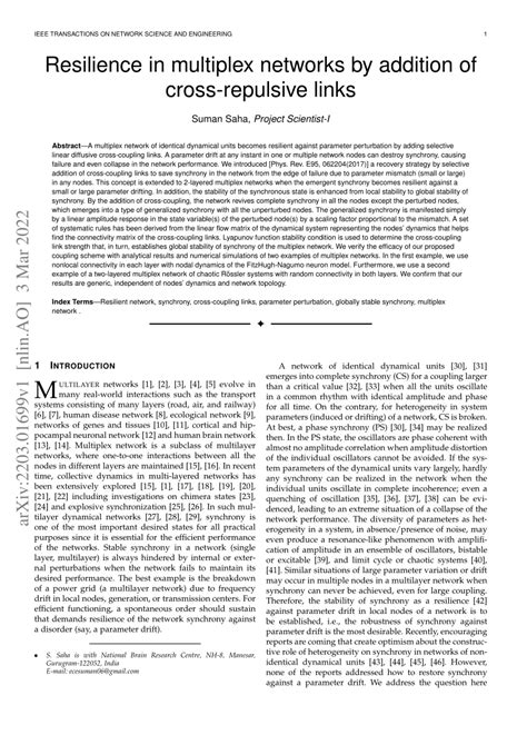 Pdf Resilience In Multiplex Networks By Addition Of Cross Repulsive Links