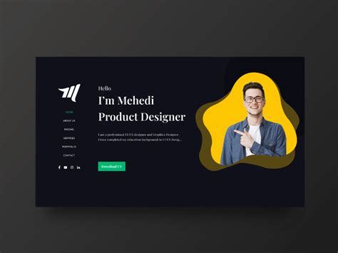 Portfolio Website Landing Page Design By Md Mehedi Hasan On Dribbble