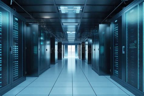 High Security Data Center With Layers Of Physical And Digital Security Stock Illustration