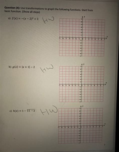 Solved Question Use Transformations To Graph The Chegg