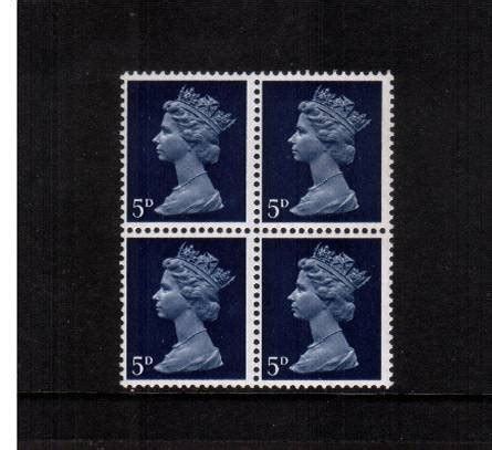 5d Royal Blue A Superb Unmounted Mint Block Of Four Showing PHOSPHOR