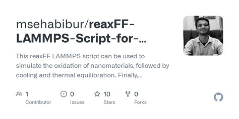 GitHub Msehabibur ReaxFF LAMMPS Script For Tensile Test Upon Oxidation This ReaxFF LAMMPS