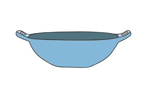 Premium Vector Frying Pan Colorful Doodle Illustration