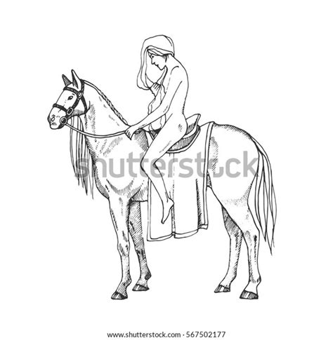 Nude Women Riding Horse Lady Godiva Stock Vector Royalty Free
