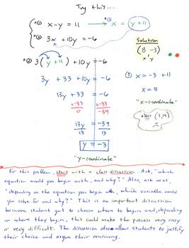 Solving Systems Of Linear Equations Substitution With Guided Notes