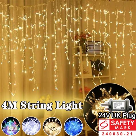 Lampu Raya 4m Led Curtain Icicle String Light Led Hari Raya Lights