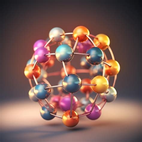 Premium Ai Image Colourful Atoms Forming Molecular Structure Created Using Generative Ai