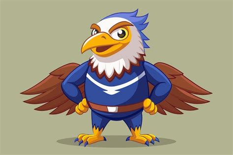 A Colorful Eagle Character Stands Proudly With Wings Spread Wide Showcasing Its Playful