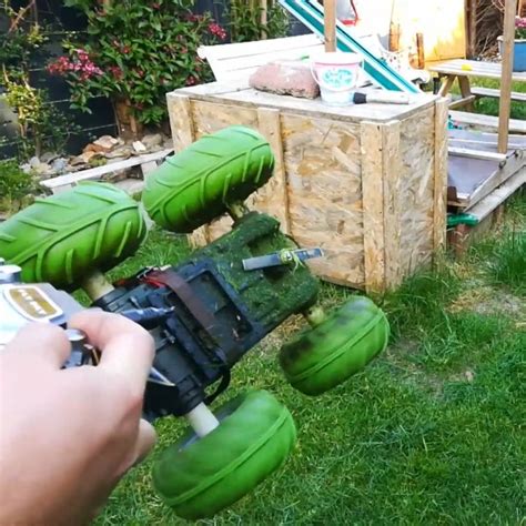Rc Car Becomes Useful Little Mower Hackaday