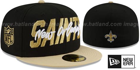 New Orleans Saints 2022 Nfl Draft Black Gold Fitted Hat