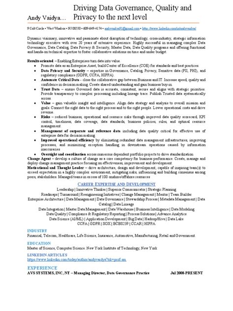 Andy Vaidya Dg Resume Pdf