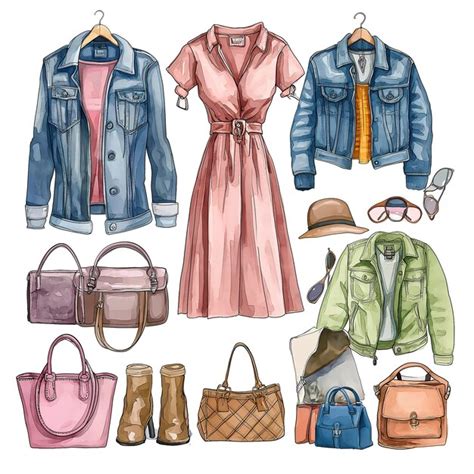 A Close Up Of A Bunch Of Different Types Of Clothing Premium AI