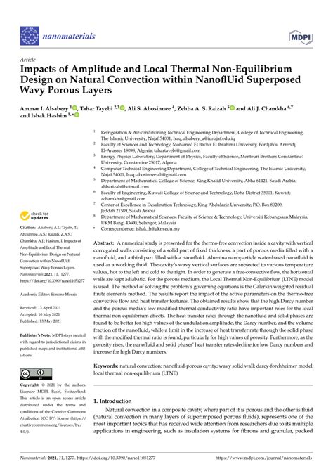 Pdf Impacts Of Amplitude And Local Thermal Non Equilibrium Design On