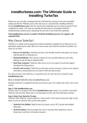 Installturbotax Com The Ultimate Guide To Installing TurboTax