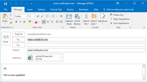 How To Send Email Reminder Or Notification If Workbook Is Updated In Excel