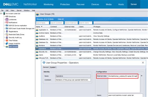 Networker：adldapユーザーを使用してログインしようとすると、「networker管理コンソールを使用する権限がありません」が