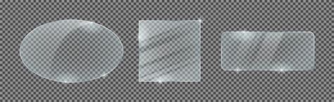 투명 한 배경에 고립 된 유리 접시 세트 프리미엄 벡터