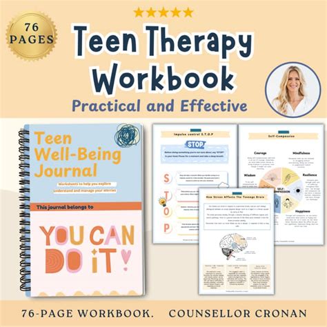 Teen Therapy Workbook Anxiety Emotional Regulation Safety Plan Cbt