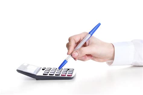 Premium Photo Women Hand And Calculator Isolated On White