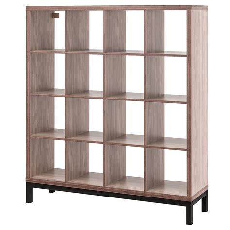 Kallax Shelving Unit With Underframe Walnut Effect Light Grey Black 147x164 Cm Ikea