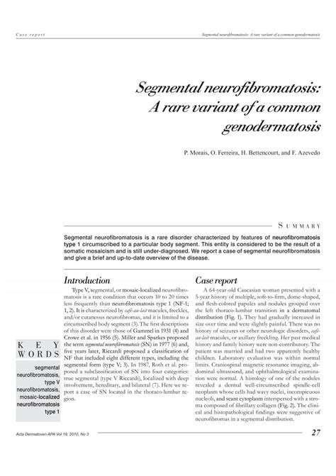 Segmental Neurofibromatosis