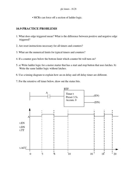 Problems For Timer And Counter Pdf Programmable Logic Controller Timer