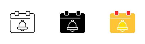 벨 라인 아이콘이 울리는 달력입니다 알림 알림 벨소리 초인종 징글 벨소리 메시지 알람 시계 사운드 개념입니다 선에 있는 벡터 아이콘 흰색 배경에 검은색과 화려한 스타일 24