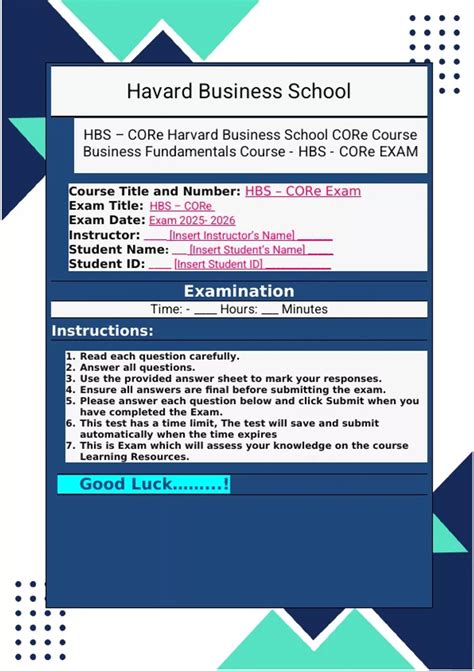 Hbs Core Final Business Analytics Hbs Harvard Business School Core Course Exam Review Questions