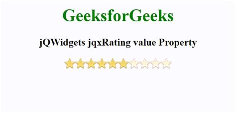 Jqwidgets Jqxrating Value 属性 码农参考