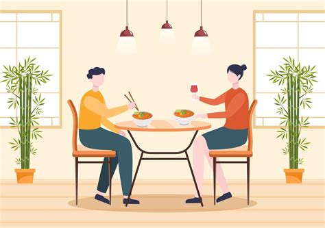 Traditional Thai Food Template Hand Drawn Cartoon Flat Illustration