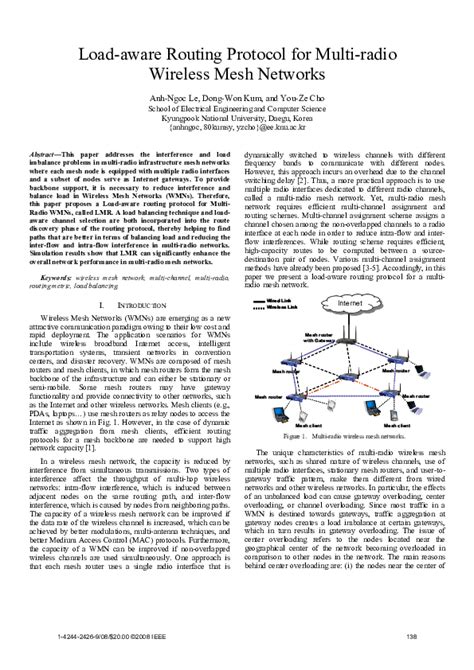 Pdf Load Aware Routing Protocol For Multi Radio Wireless Mesh Networks