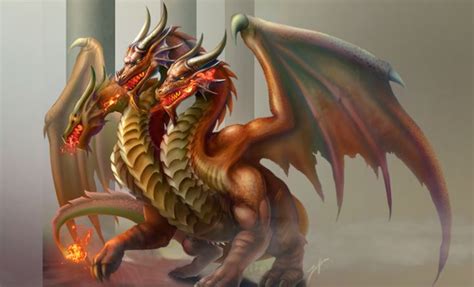 3 Headed Dragon Art