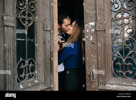 Man And Woman Posing In Door Stock Photo Alamy