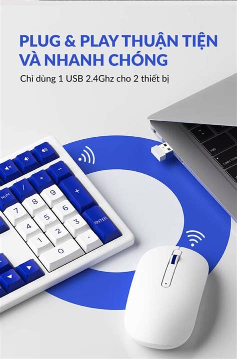 Phím Chuột Không Dây Akko Mx108 Bluetooth 2 4ghz Black And Cyan Blue On White Akko Vn