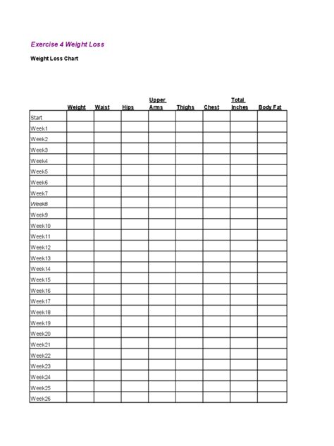 Weight Loss Chart Free Templates In Pdf Word Excel Download