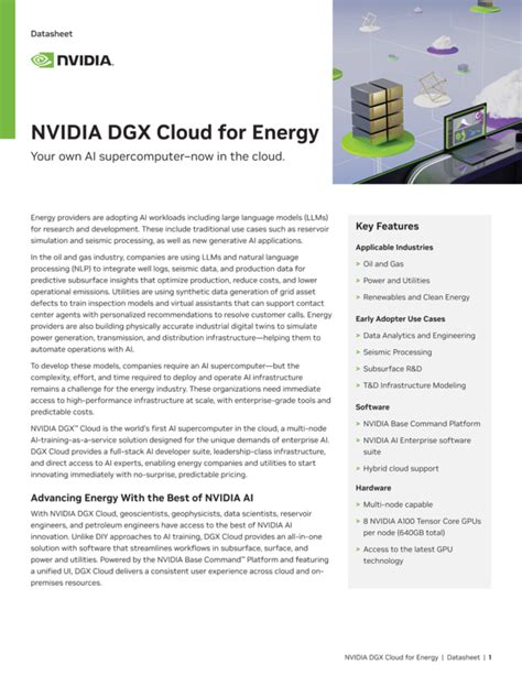 Nvidia Dgx Cloud For Energy