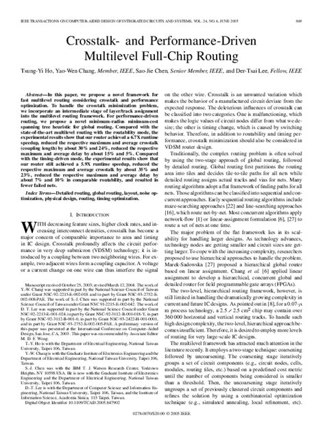 Pdf Crosstalk And Performance Driven Multilevel Full Chip Routing