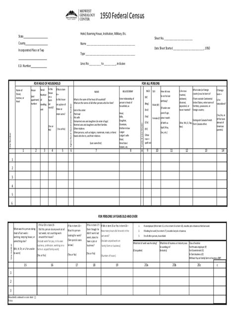 Fillable Online 1950 Federal Census Fillable Form Fax Email Print Pdffiller
