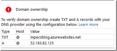 Azure Web Apps Subdomain Dns A Record Error Mpecs Inc Blog