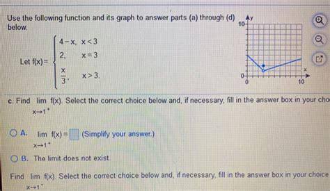 Solved Ay Use The Following Function And Its Graph To Answer