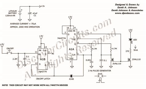 Circuit FLASHING LED ADVERTISING BADGE Circuit Designed By David A Johnson P E