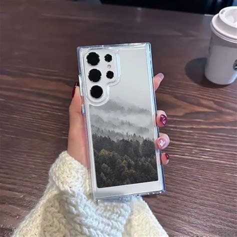 Защитен Мек Прозрачен Калъф За Телефон С Рисувана Тъмна Гора Temu Germany