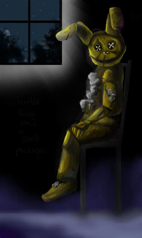 The Yellow Rabbit Fanart Glitchtrap Creepy Yellow Rabbit Fnaf Fan