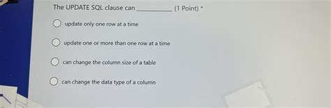 Solved The Update Sql Clause Can1 ﻿point Update Only One