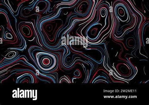 Abstract Colored Moving Curved Lines Forming Many Different Shapes On