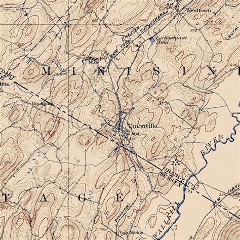Port Jervis Ny Restored Vintage Map Etsy