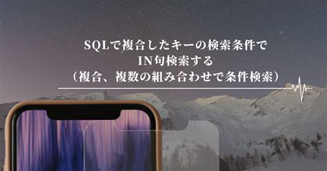 Sqlで複合したキーの検索条件でin句検索する（複合、複数の組み合わせで条件検索） きり丸の技術日記
