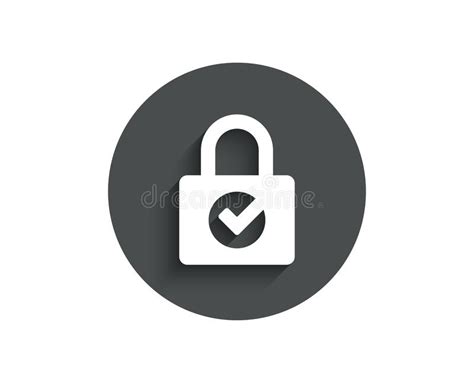 Lock With Check Simple Icon Private Locker Sign Stock Vector