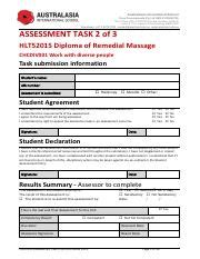 CHCDIV Assessment Task V Pdf Australasia International Babe Onyx Developments Pty